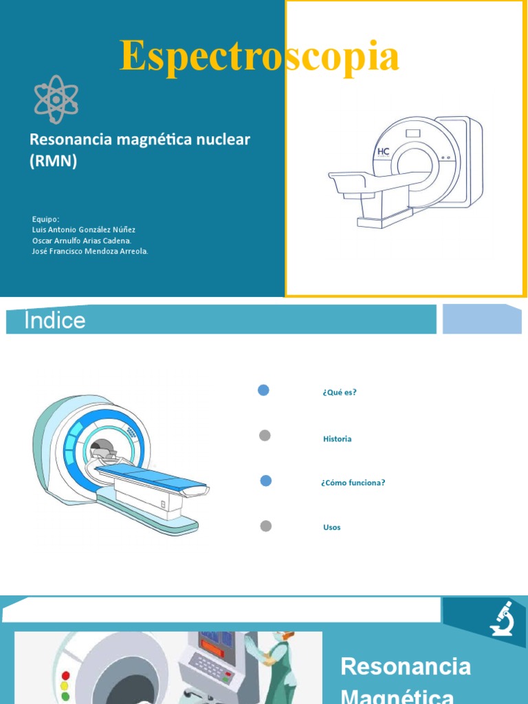 Espectroscopia: Resonancia Magnética Nuclear (RMN) | PDF | Resonancia ...