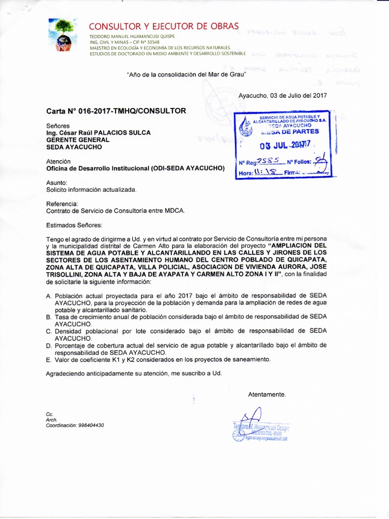 Informacion Solicitada A SEDA AYACUCHO | PDF