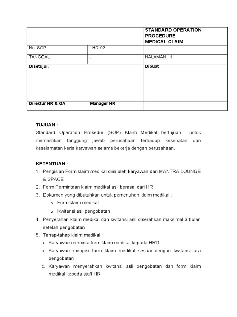Prosedur Klaim Medikal Karyawan | PDF | Pengembangan Diri | Kesehatan ...