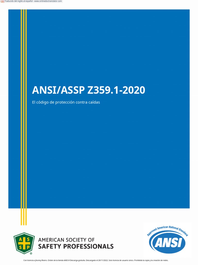 ANSI+ASSP+Z359 1-2020 en Es | PDF