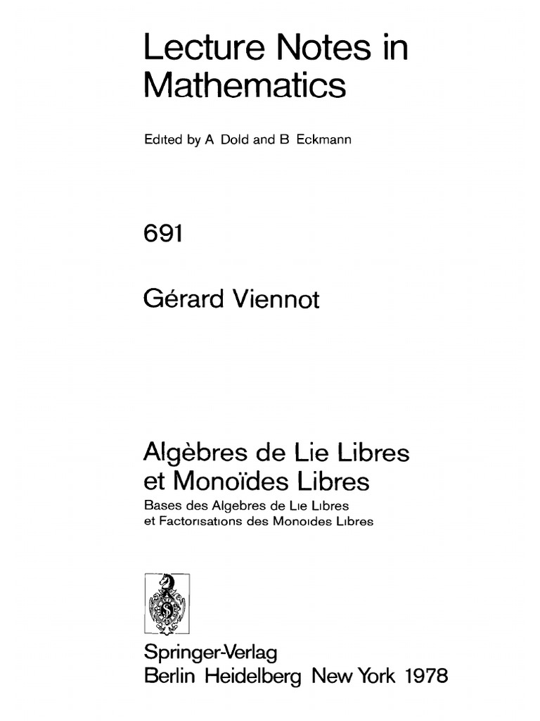 Algèbres de Lie Libres | PDF