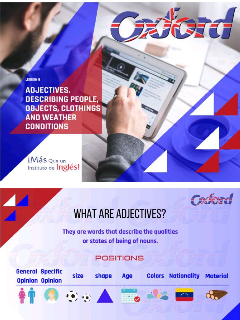 Lesson 8. Adjectives, Describing People, Objects, Clothings and Weather ...