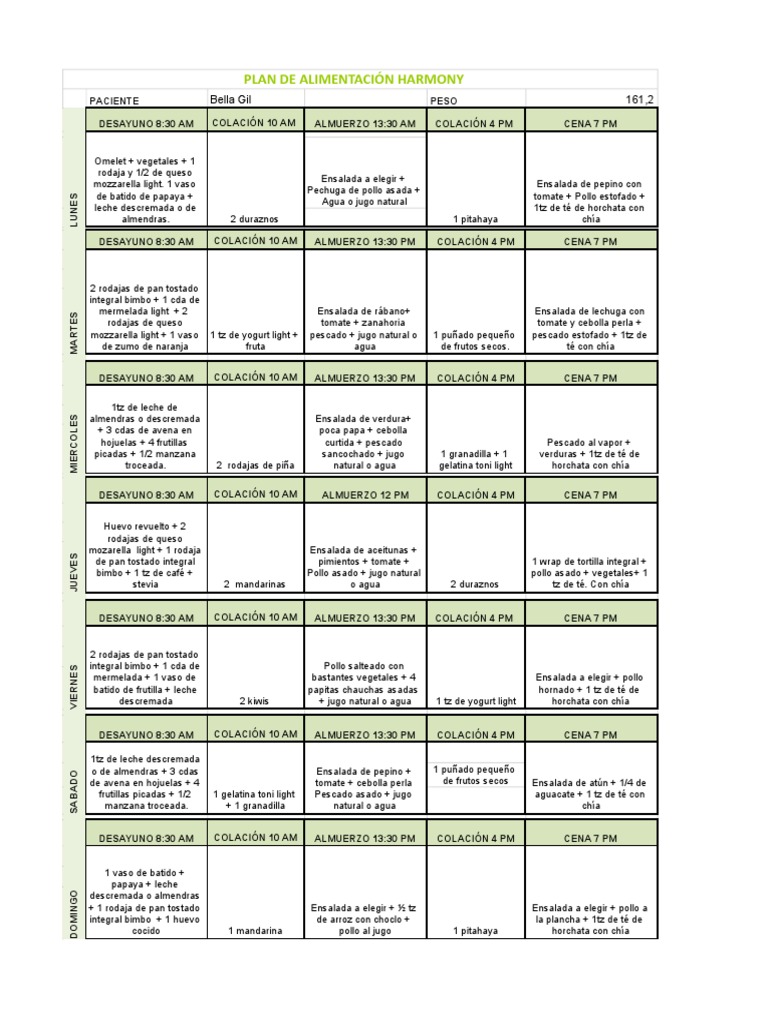 PLAN de Dieta | PDF