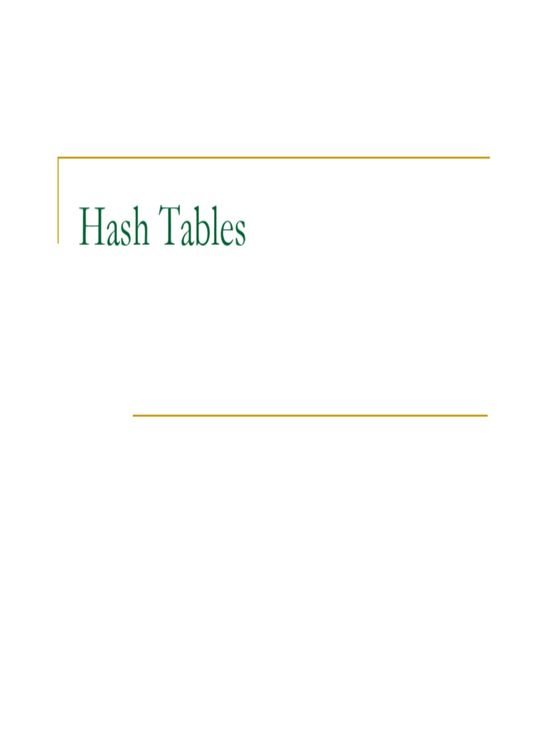 Hash Tables | PDF