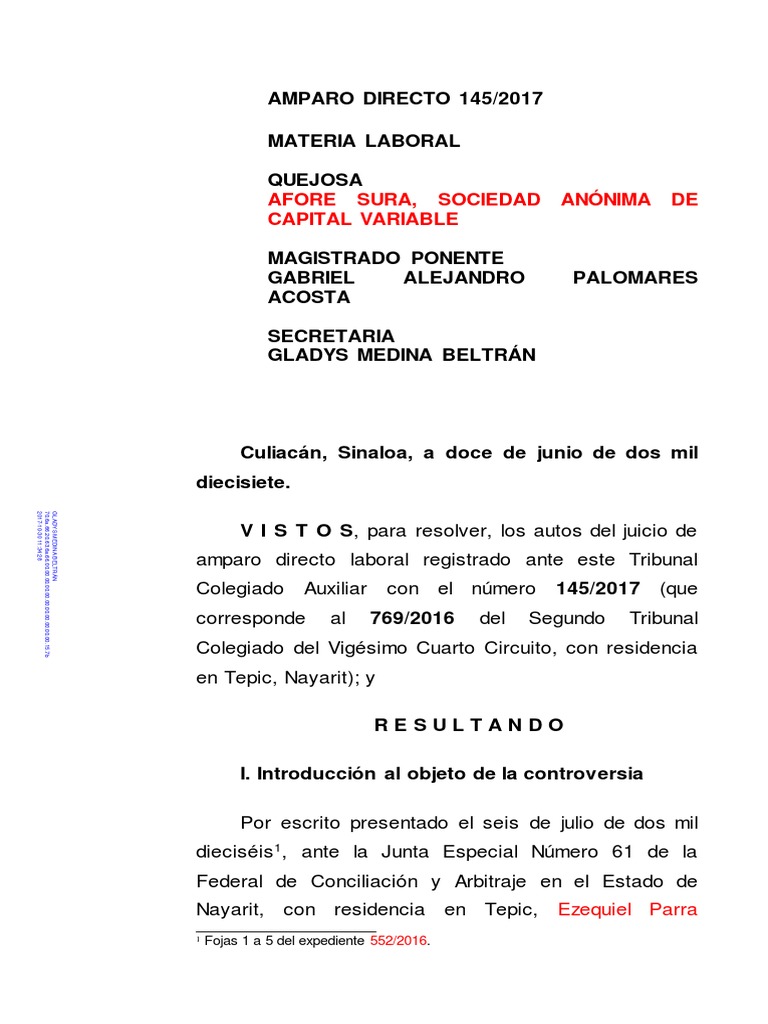 Sentencia Laboral 6 | PDF | Ahorro | Sentencia (ley)