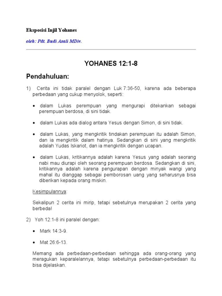 Eksposisi Injil Yohanes | PDF