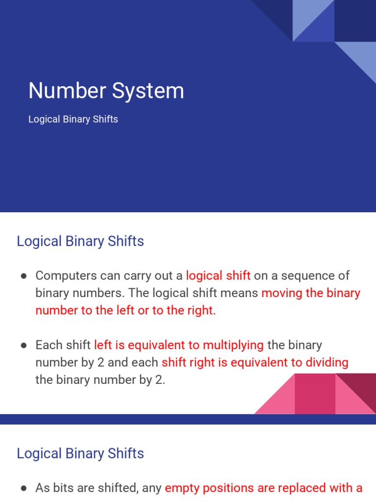 Logical Binary Shifts | PDF