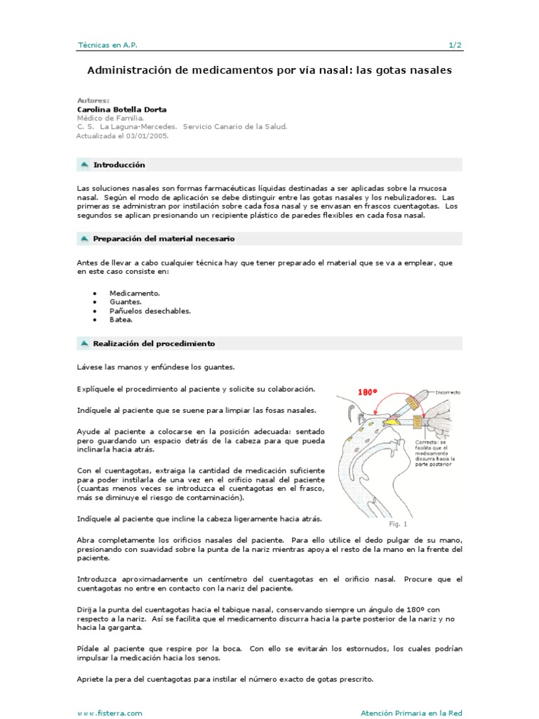 Via Nasal | PDF | Medicamentos con receta | Ciencias de la Salud