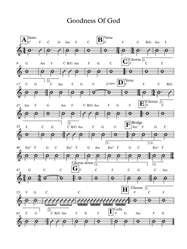 Goodness of God - Full Score | PDF