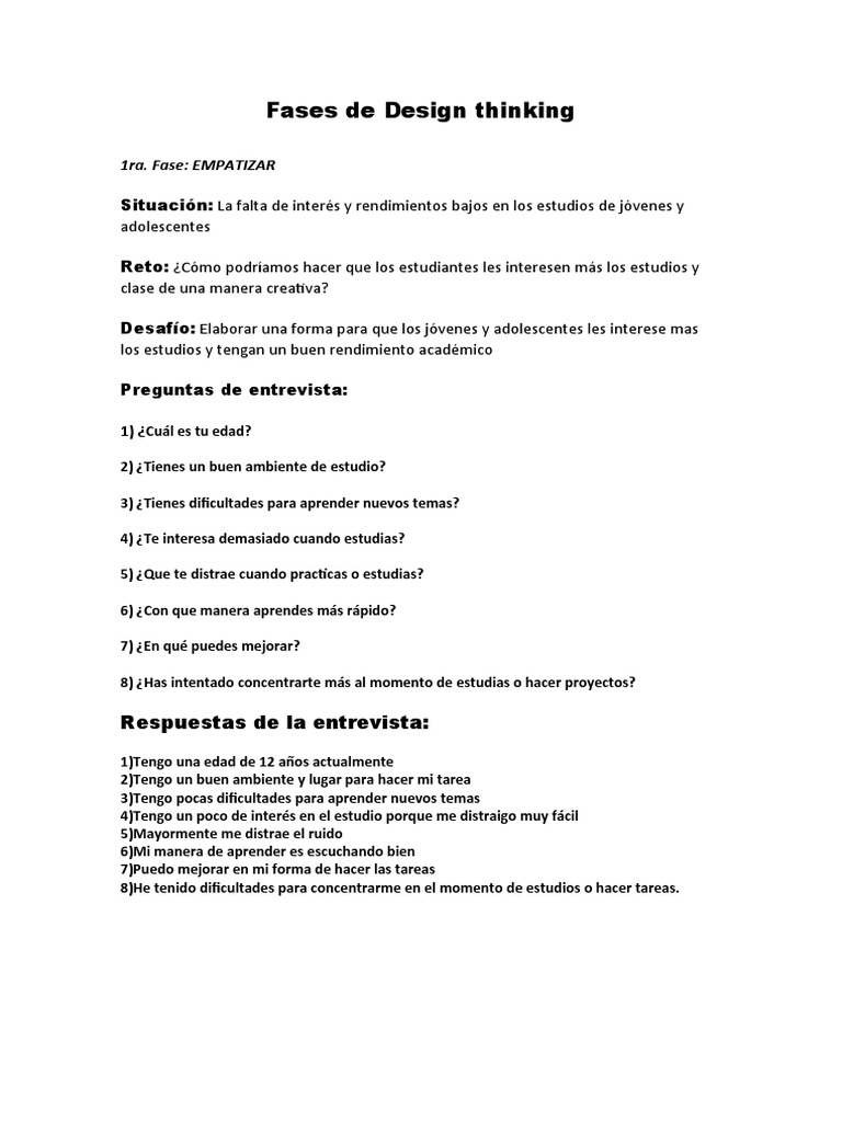Fases de Design Thinking | PDF