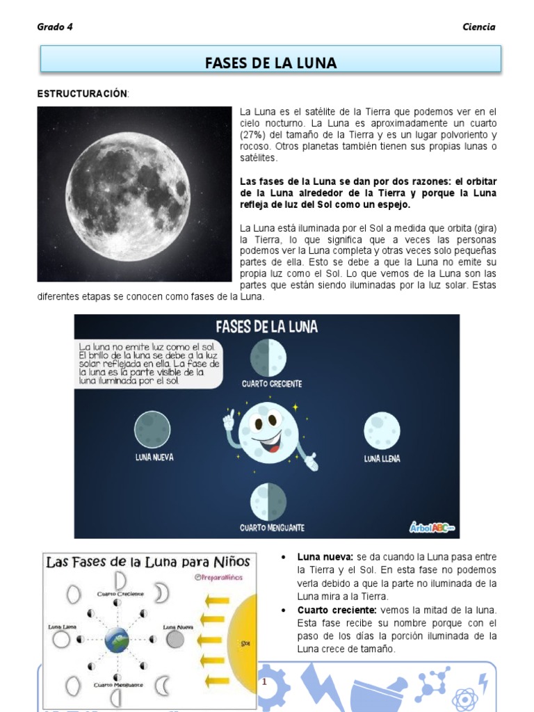 Fases de la Luna para Niños | PDF | Luna | Dom