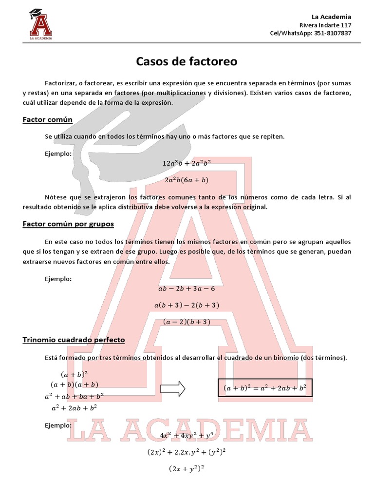 9 Casos de Factoreo | PDF