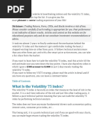 Volatility Indices Guide Sheet | PDF