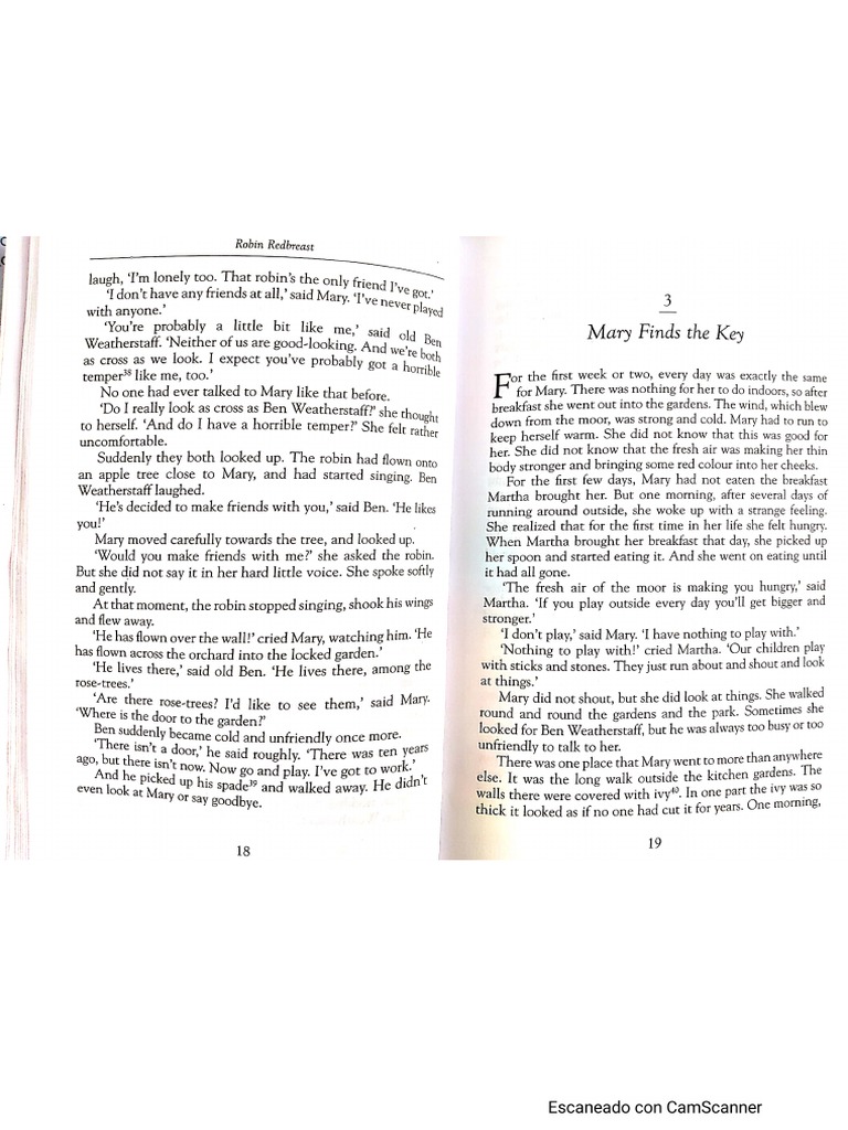 The Secret Garden chapter 3, 4 and 5 | PDF