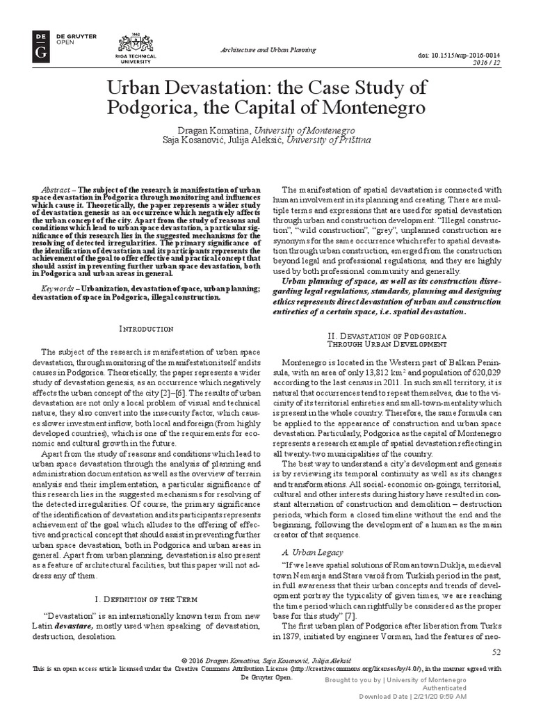 (Architecture and Urban Planning) Urban Devastation The Case Study of ...