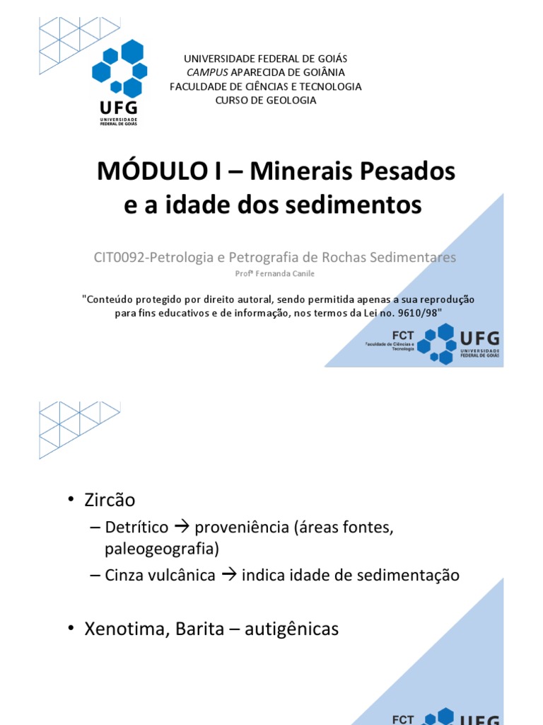 Cit0092 Aula 3 Parte 1 Minerais Pesados Datacao Pdf Geologia