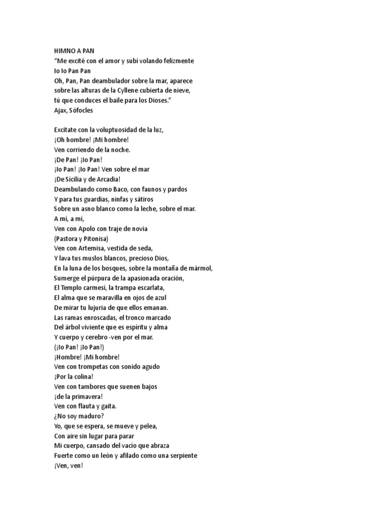 Himno a Pan - Aleister Crowley.docx | PDF