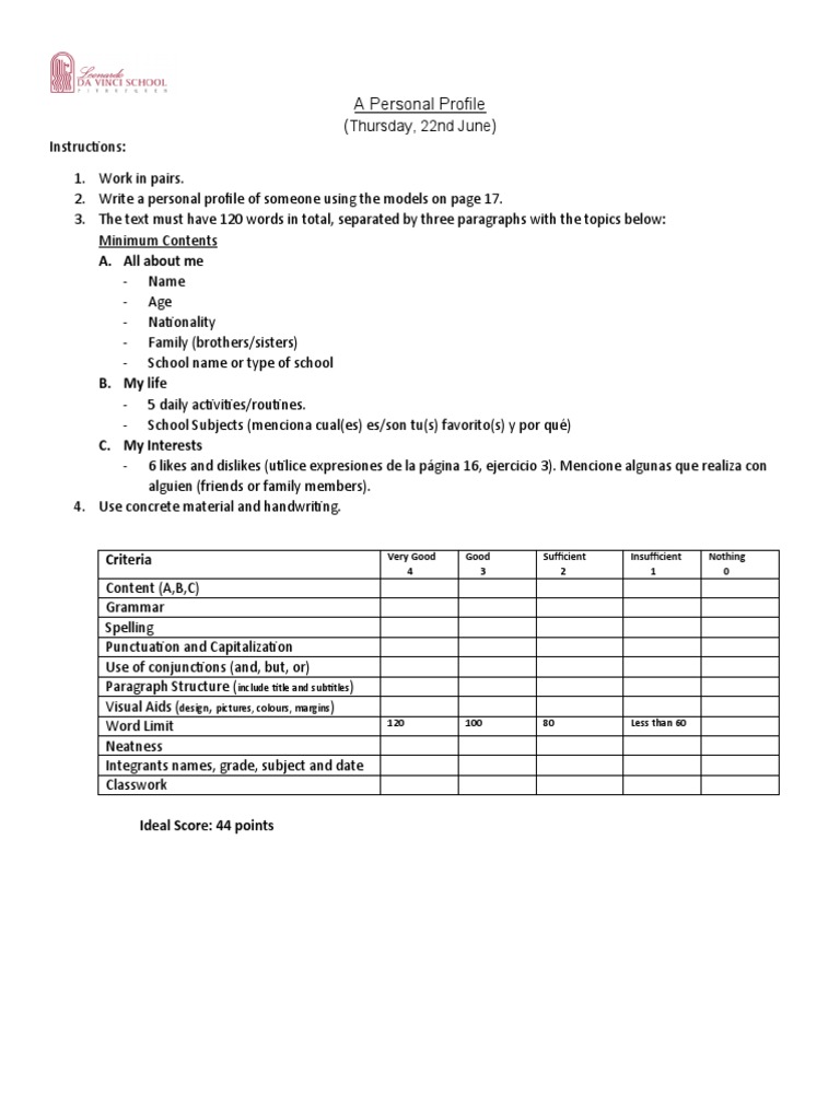 A Personal Profile | PDF