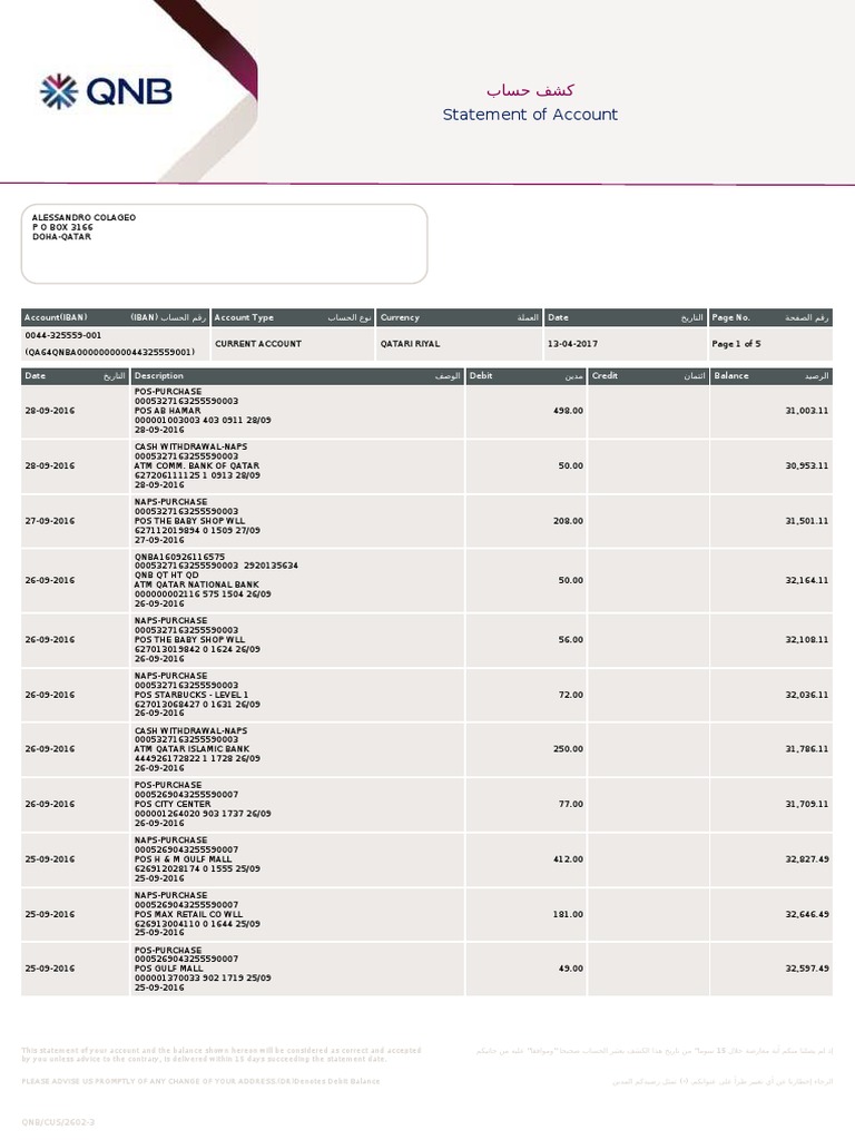 Statement of Account | PDF | Transaction Account | Debit Card