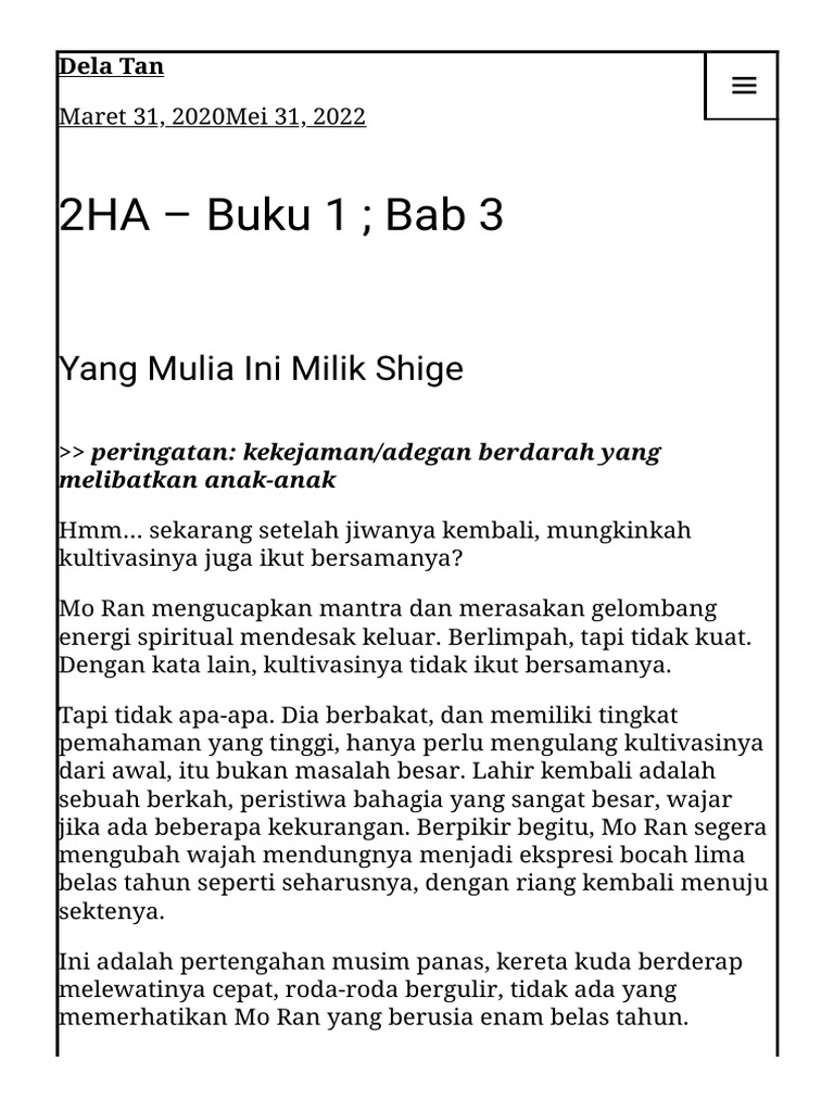 2HA - Buku 1 Bab 3 - Dela Tan | PDF