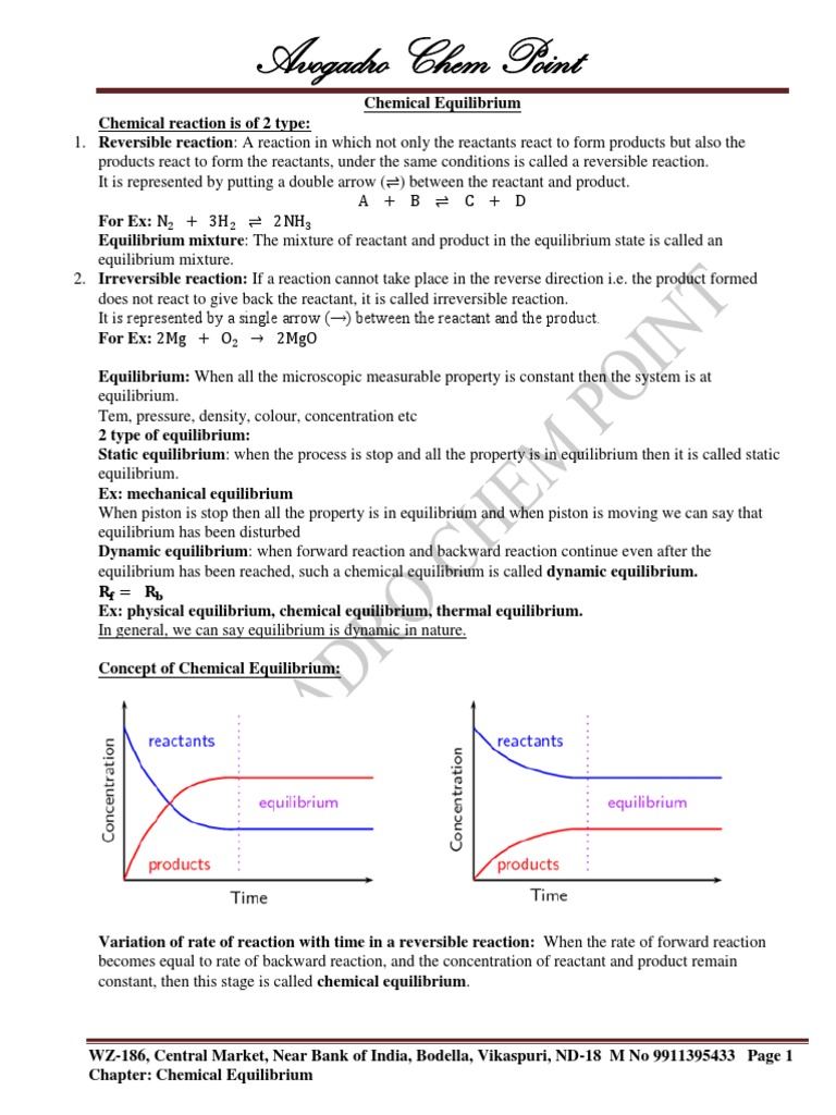 Chemical Equilibrium | PDF