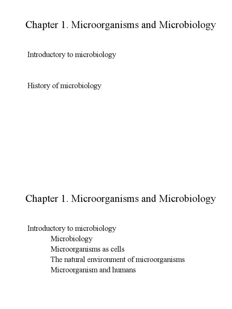 Intro to Microbiology: Chapter 1 Notes | PDF | Microbiology | Microorganism