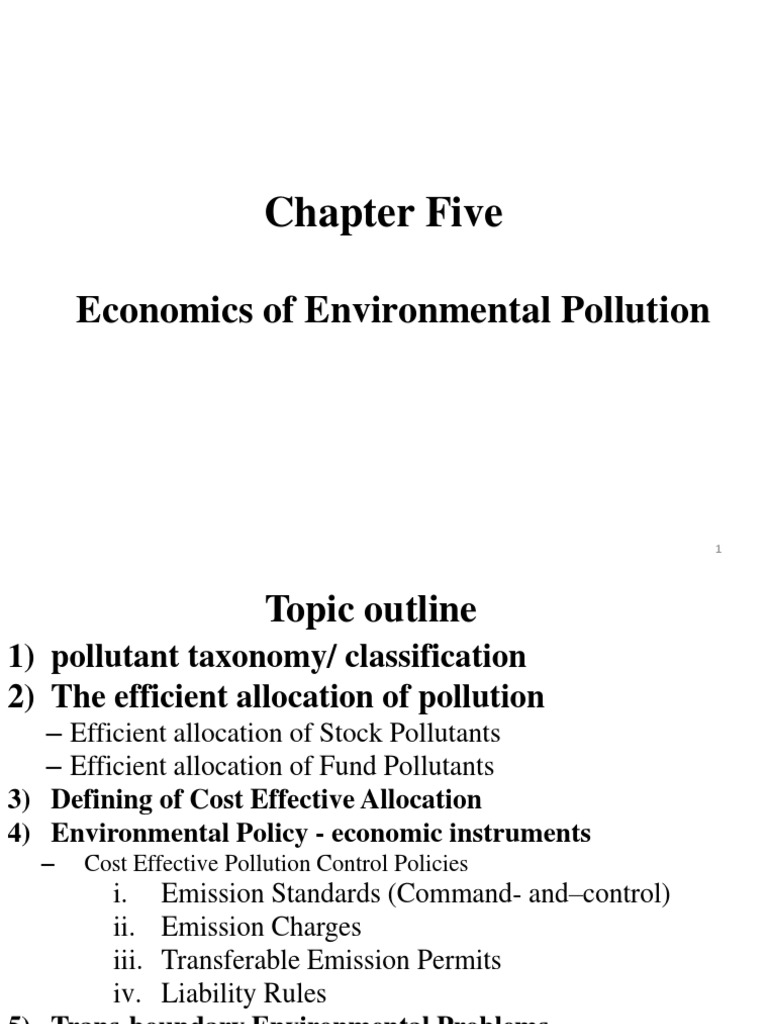 Economics of Pollution Control Strategies | PDF | Pollutant | Pollution