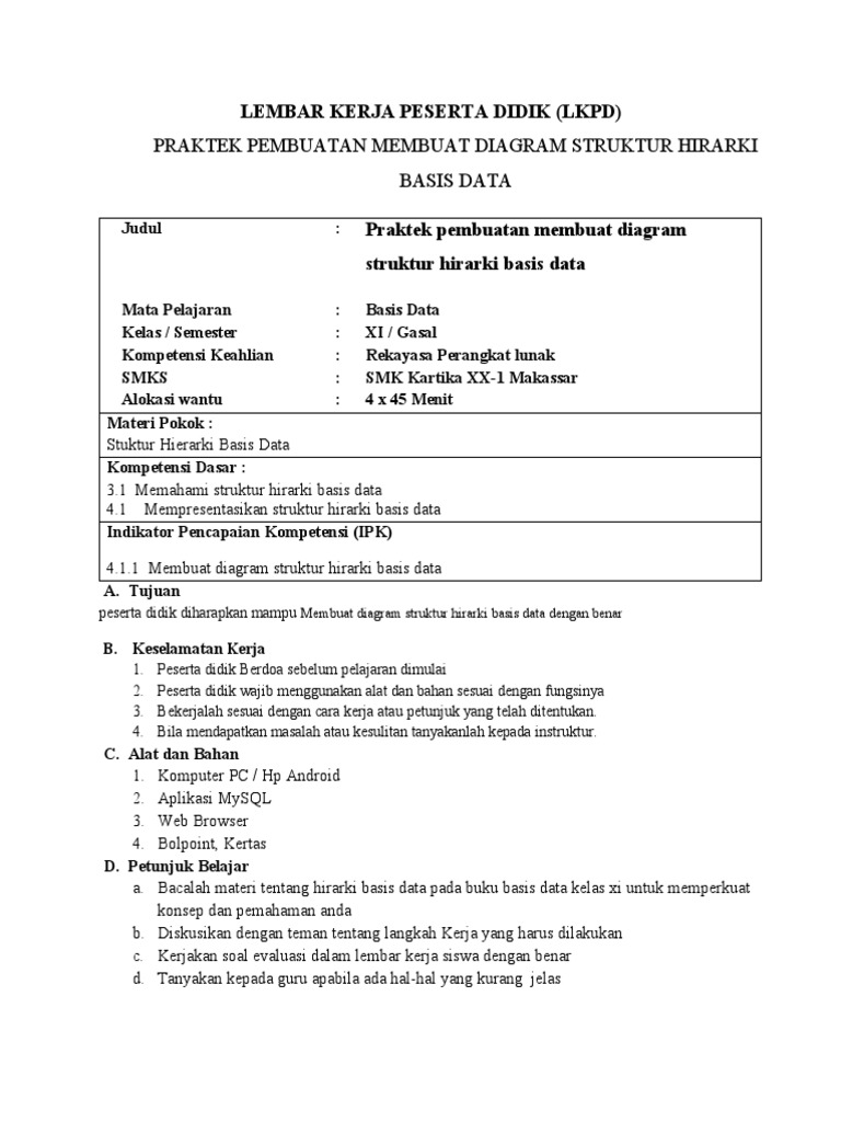 Diagram Struktur Hirarki Basis Data | PDF