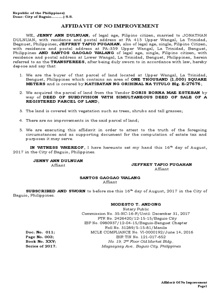 Jenny Ann Dulnuan | PDF | Affidavit | Legal Procedure