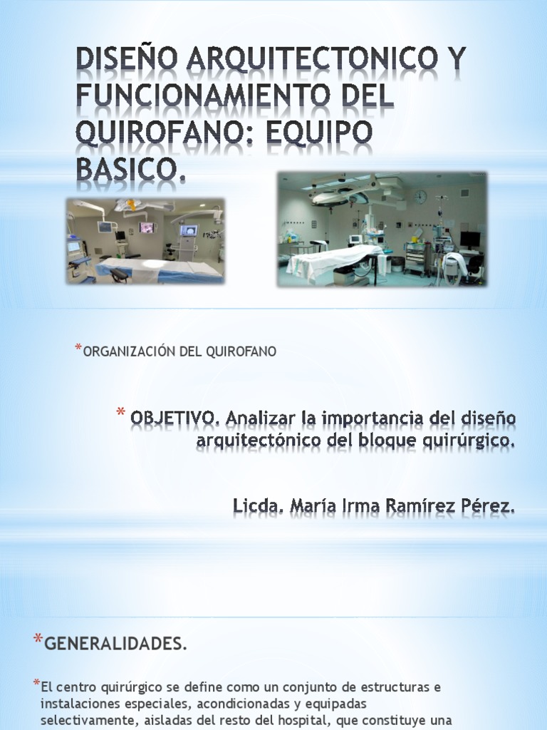 Diseño Arquitectonico y Funcionamiento Del Quirofano | PDF | Hospital ...