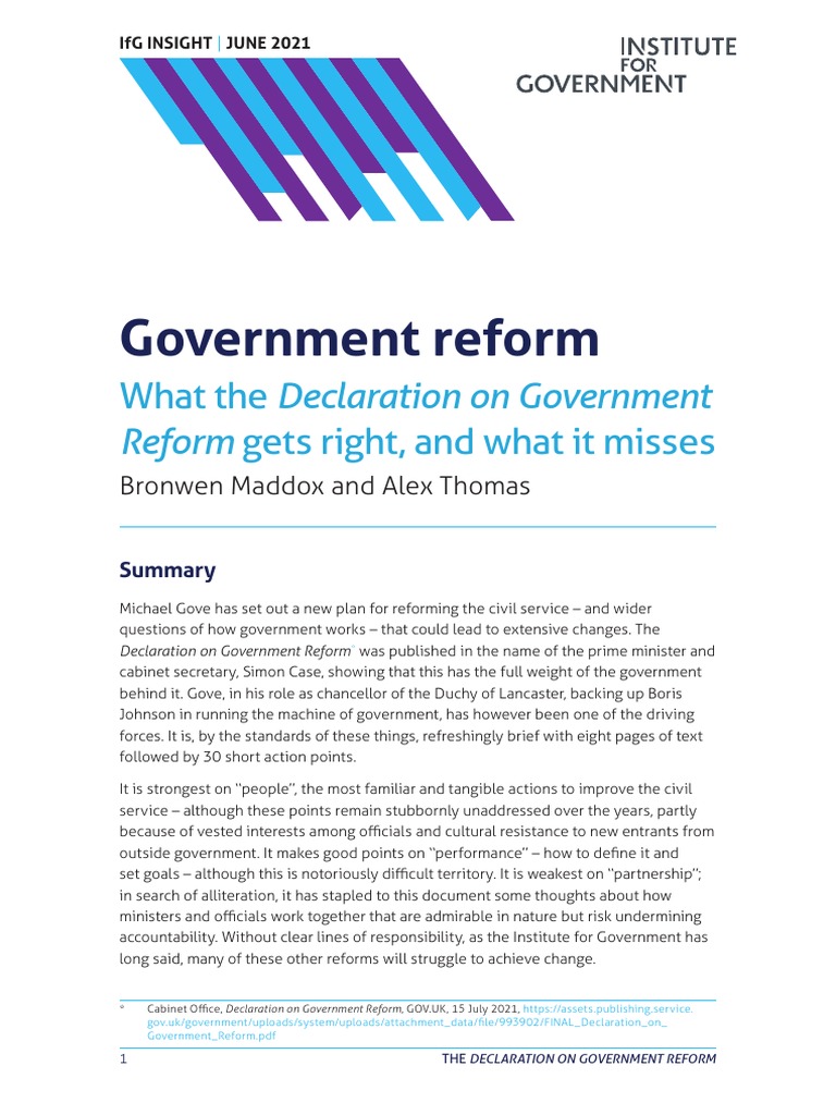 Declaration Government Reform | PDF | Government