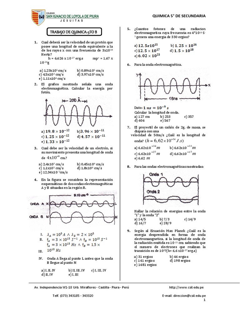 Longitud de Onda y Frecuencia de Fotones | PDF | Radiación ...