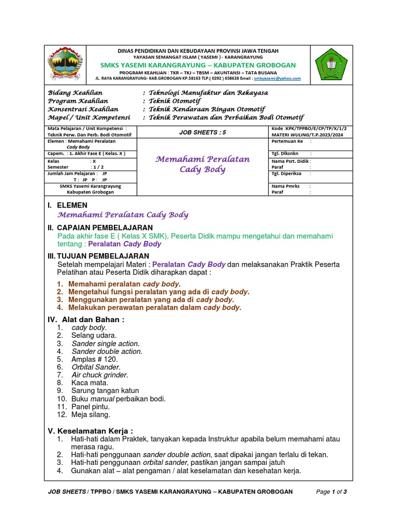 Memahami Peralatan Cadi Bodi | PDF | Teknologi & Rekayasa