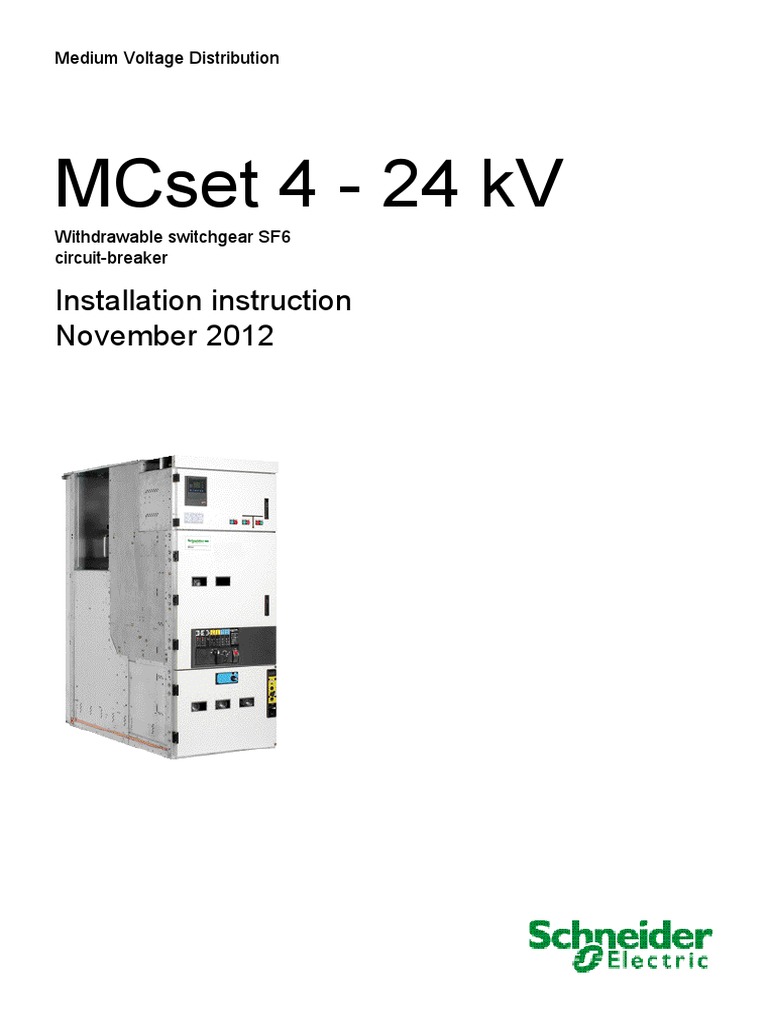 Mcset 4 24 KV Schneider 4 24 KV Installation Instruction MV Voltage ...