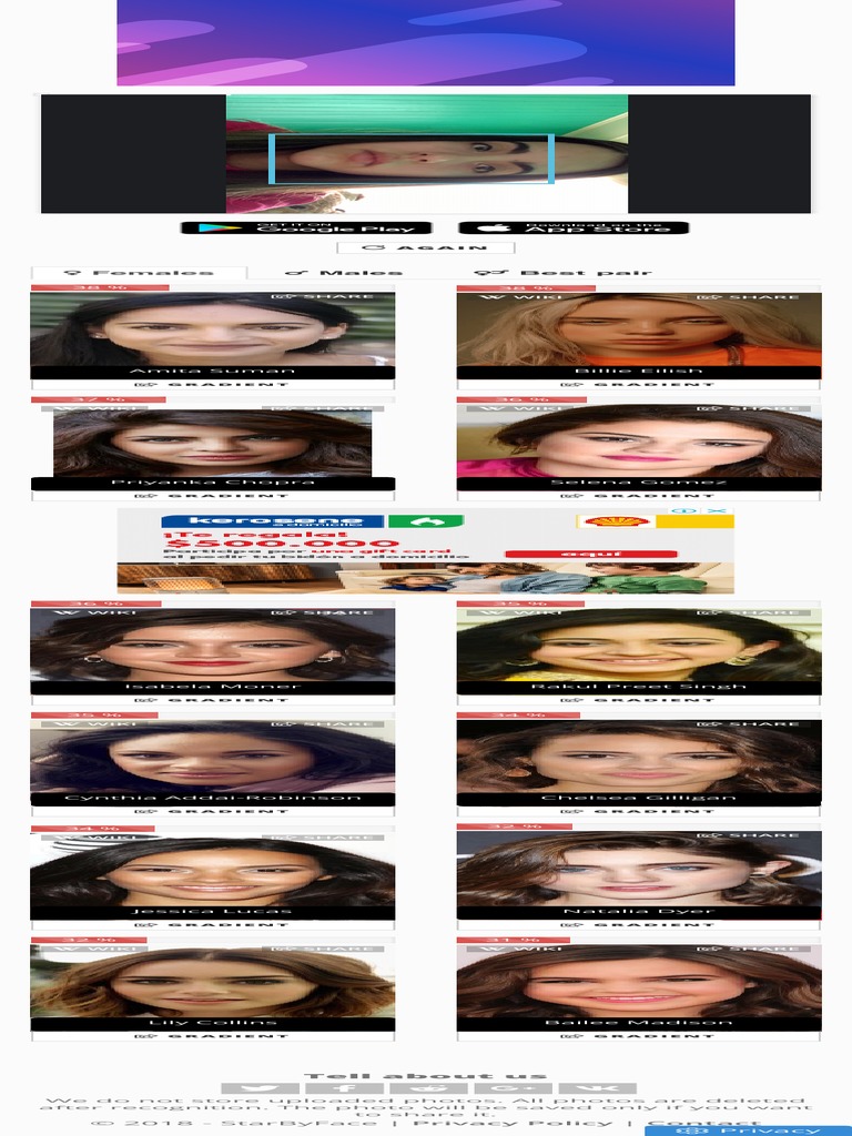 Celebrity Look Alike Face Recognition App Celebs Like Me Pdf