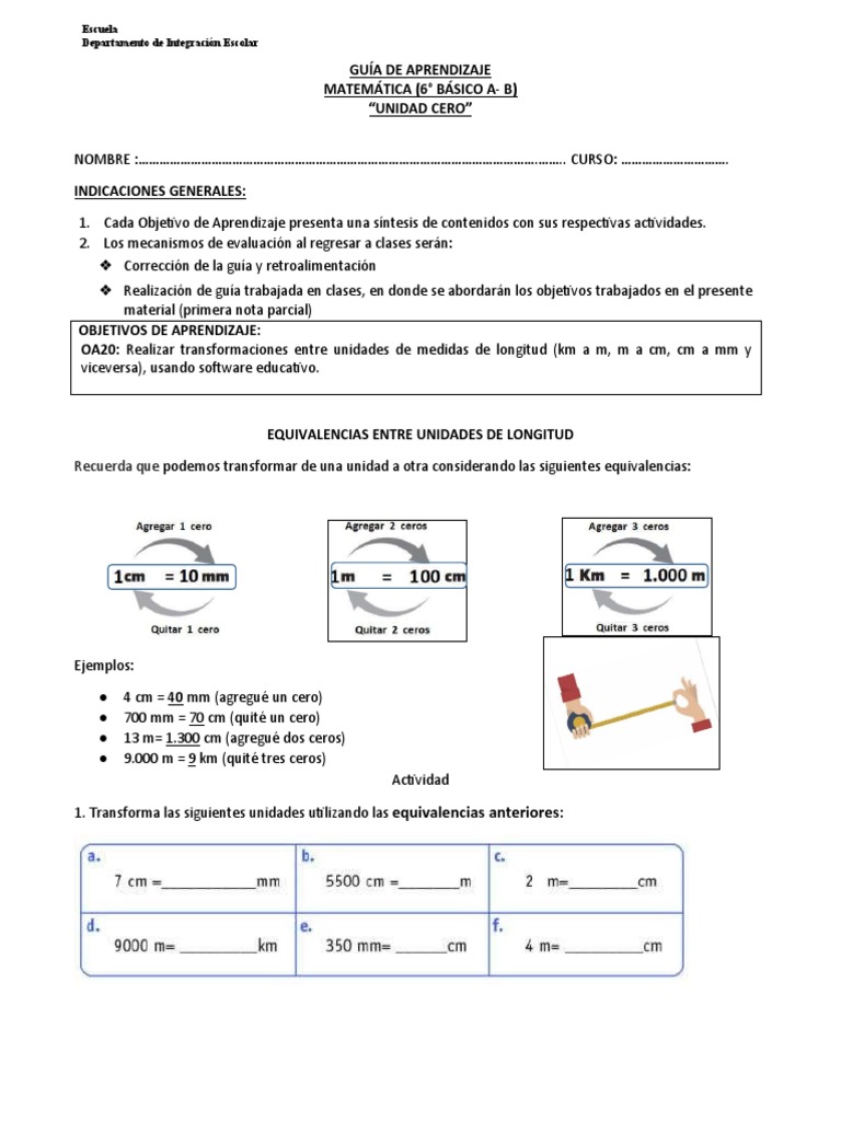 Guía Sexto Básico - Matemática 20xxxxx | PDF | Rectángulo