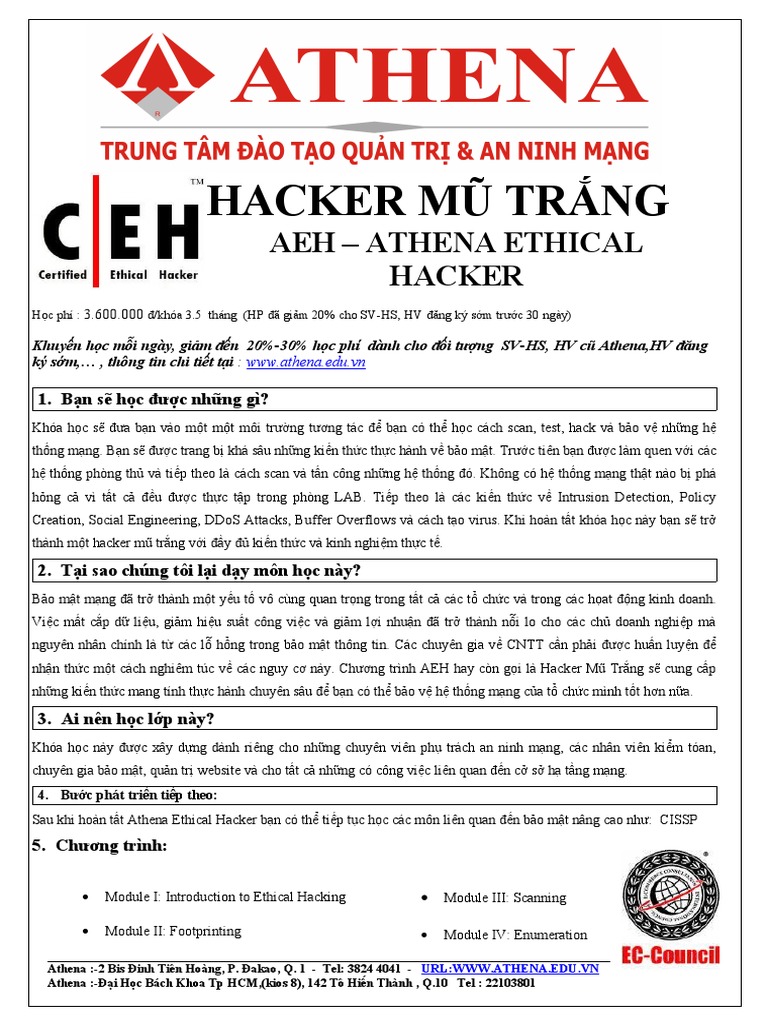 AEH - Hacker Mu Trang - Athena | PDF
