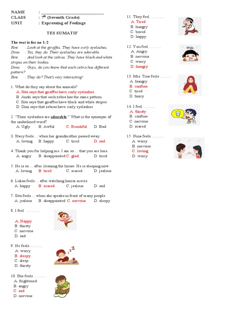 Tes Sumatif Expressing of Feelings | PDF