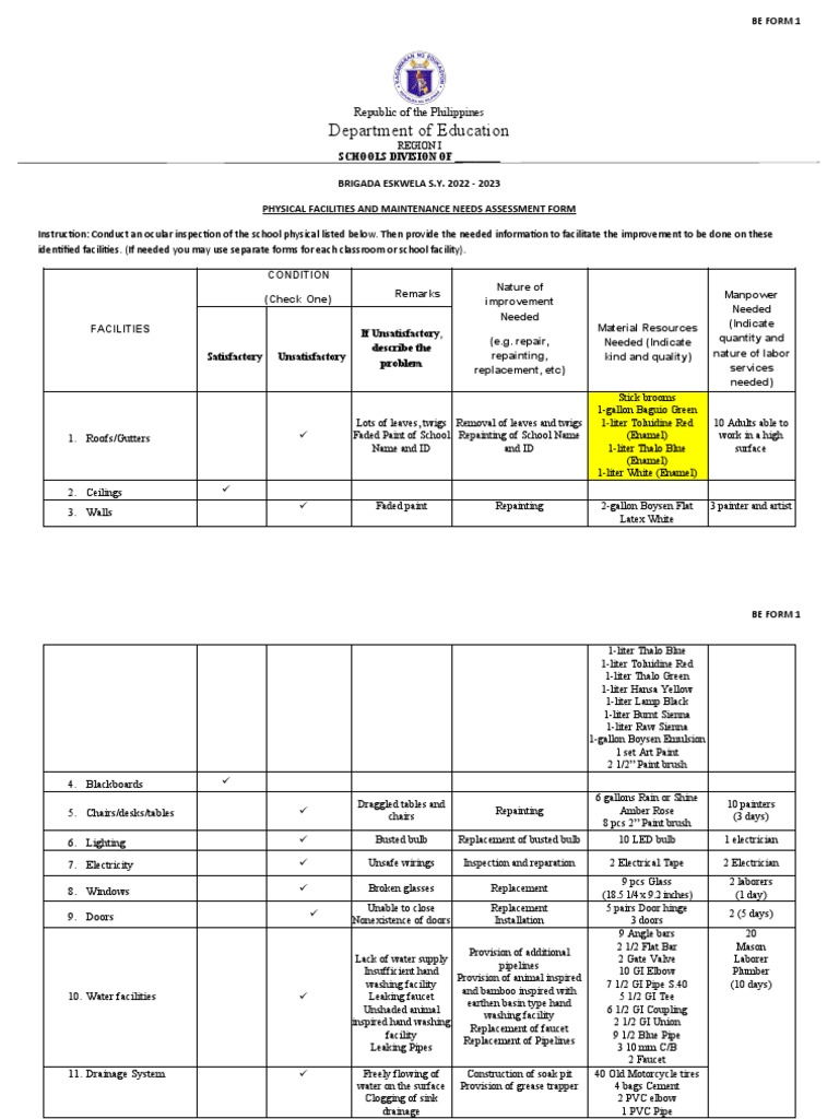 Be Form 1 - 2022 | PDF