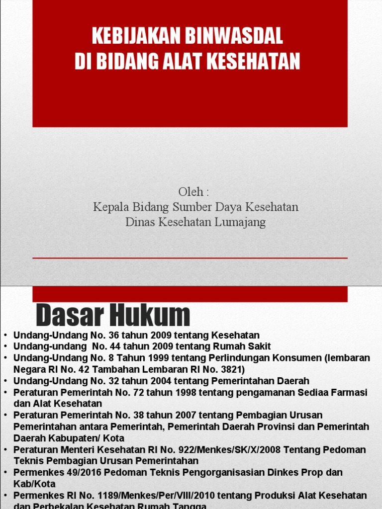 Materi Kebijakan Bid Alkes (KABID) | PDF