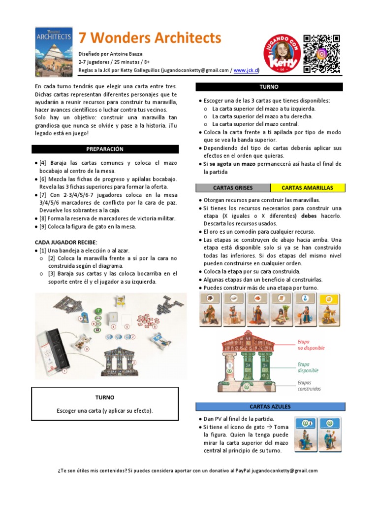 7 Wonders Architects Reglas | PDF | Juego de azar | Juegos de mesa