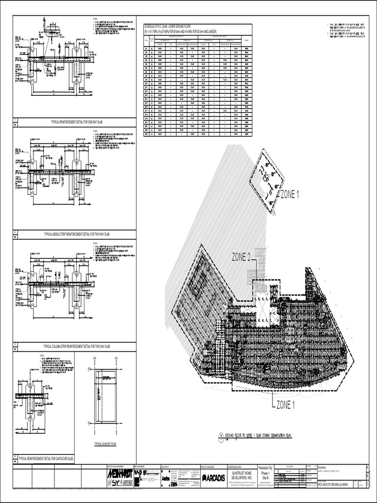 R.C. Slab Reinforcement Schedule | PDF | Architectural Design ...