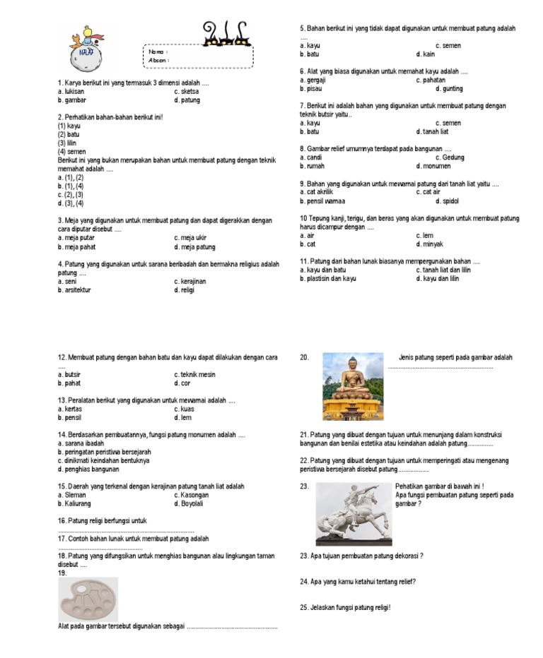 Soal SBDP Kelas 6 Tema 1 | PDF