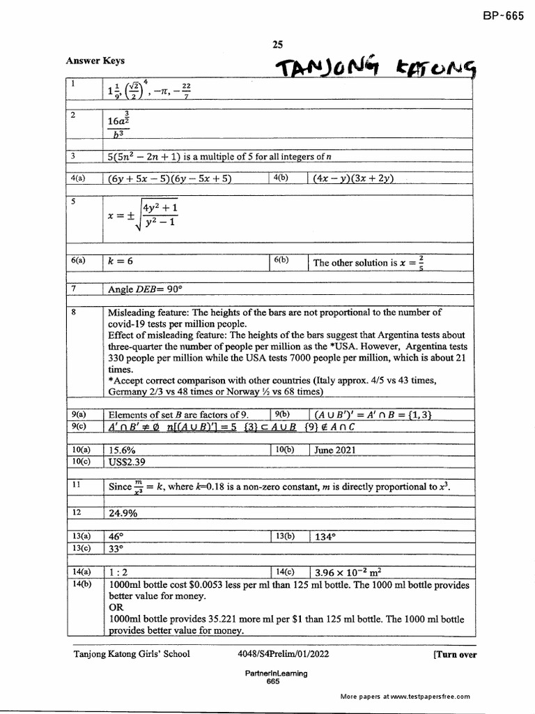 Sec4_2022_Mathematics_Prelims_tanjongkatong_a | PDF