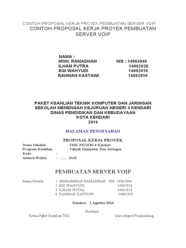 Proposal Kerja Proyek Pembuatan Server Voip | PDF | Teknologi & Rekayasa