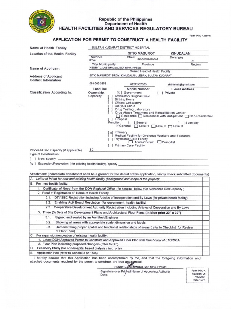 Permit To Construct | PDF | Health Facility | Clinic