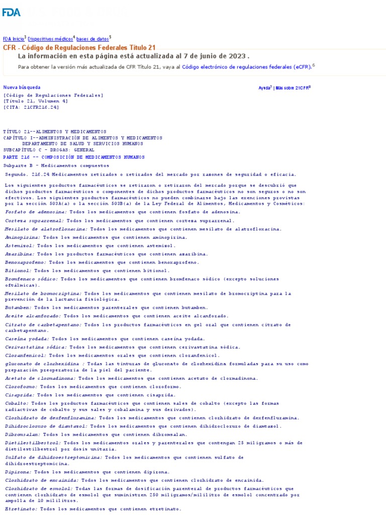 CFR - Code of Federal Regulations Title 21 Gluconato de Clorhexidina No Grass | PDF ...