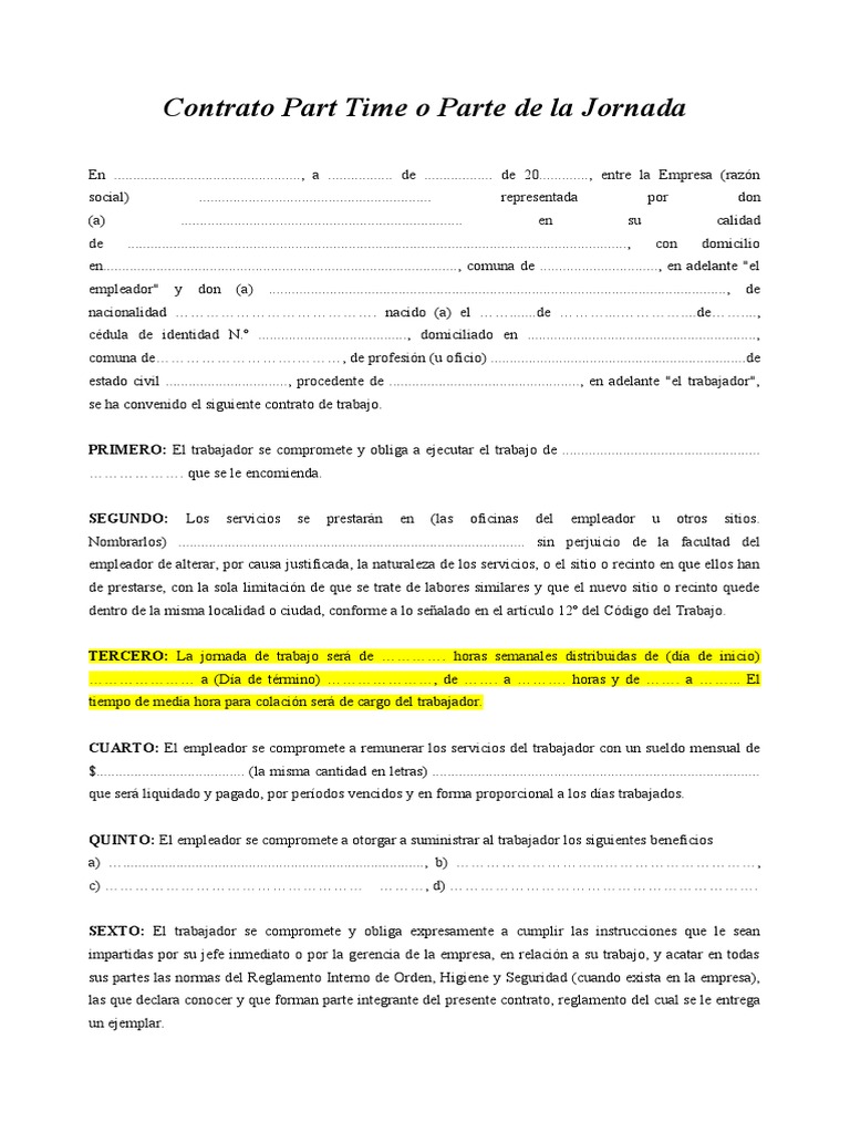 2.4. - Contrato Part Time | PDF | Derecho laboral | Justicia