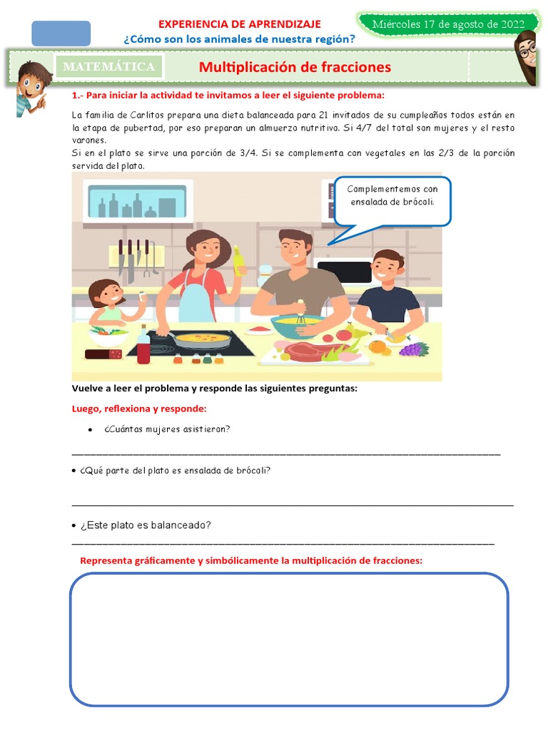 D3 A1 Ficha Multiplicacion Fracciones | PDF | Matemáticas