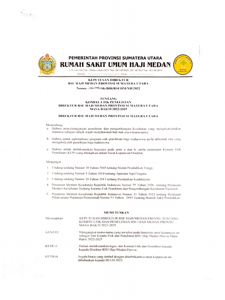 SK Komite Etik | PDF